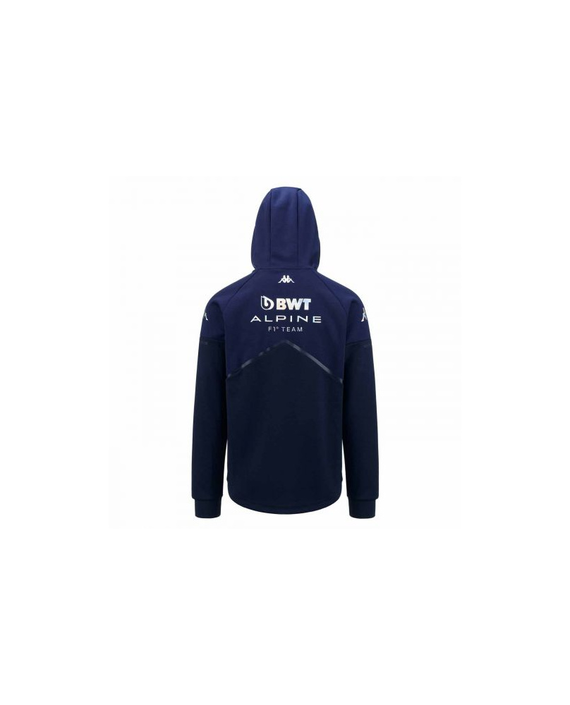 Sweat zippé capuche alpine bleu